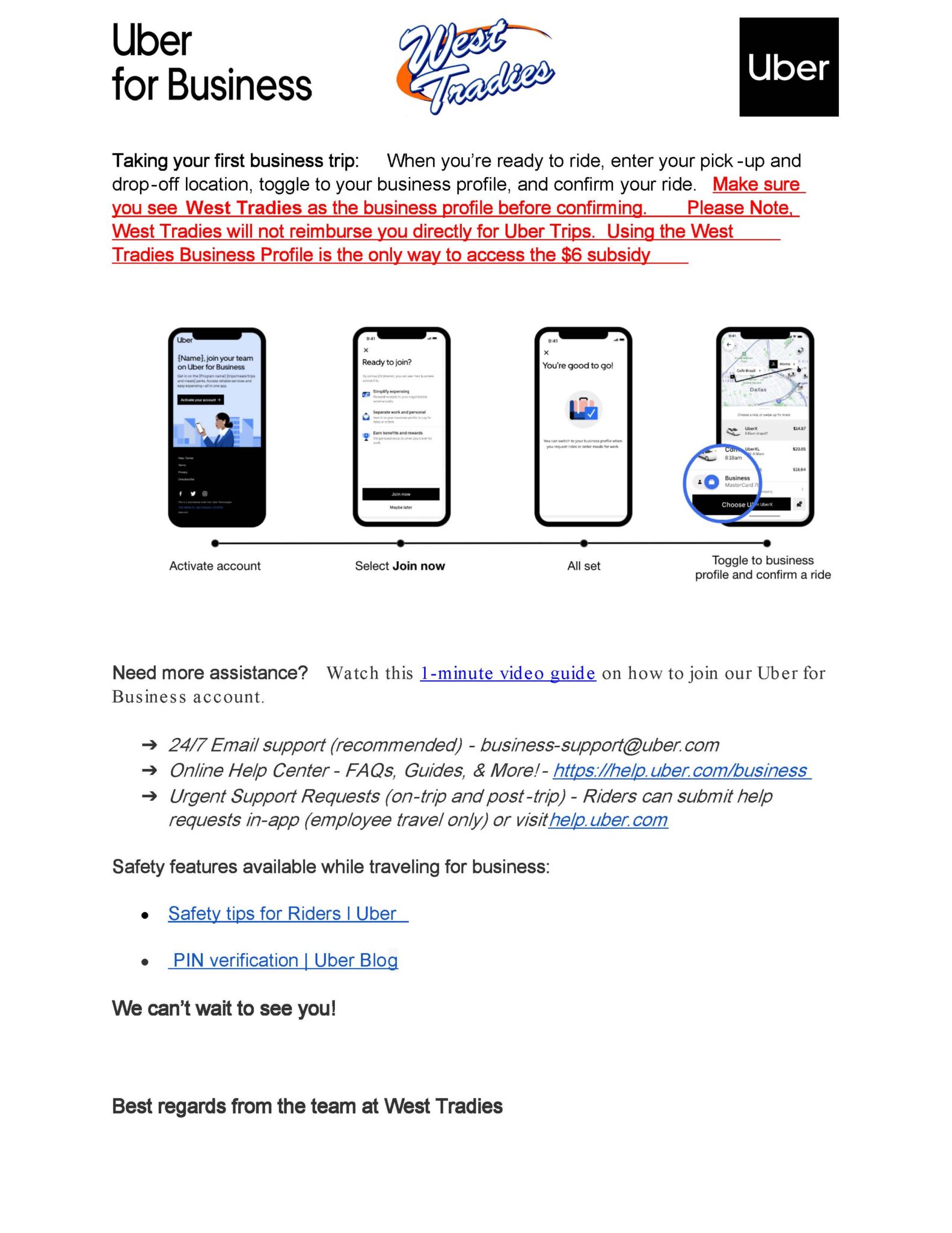 Members Transport Program – West Tradies